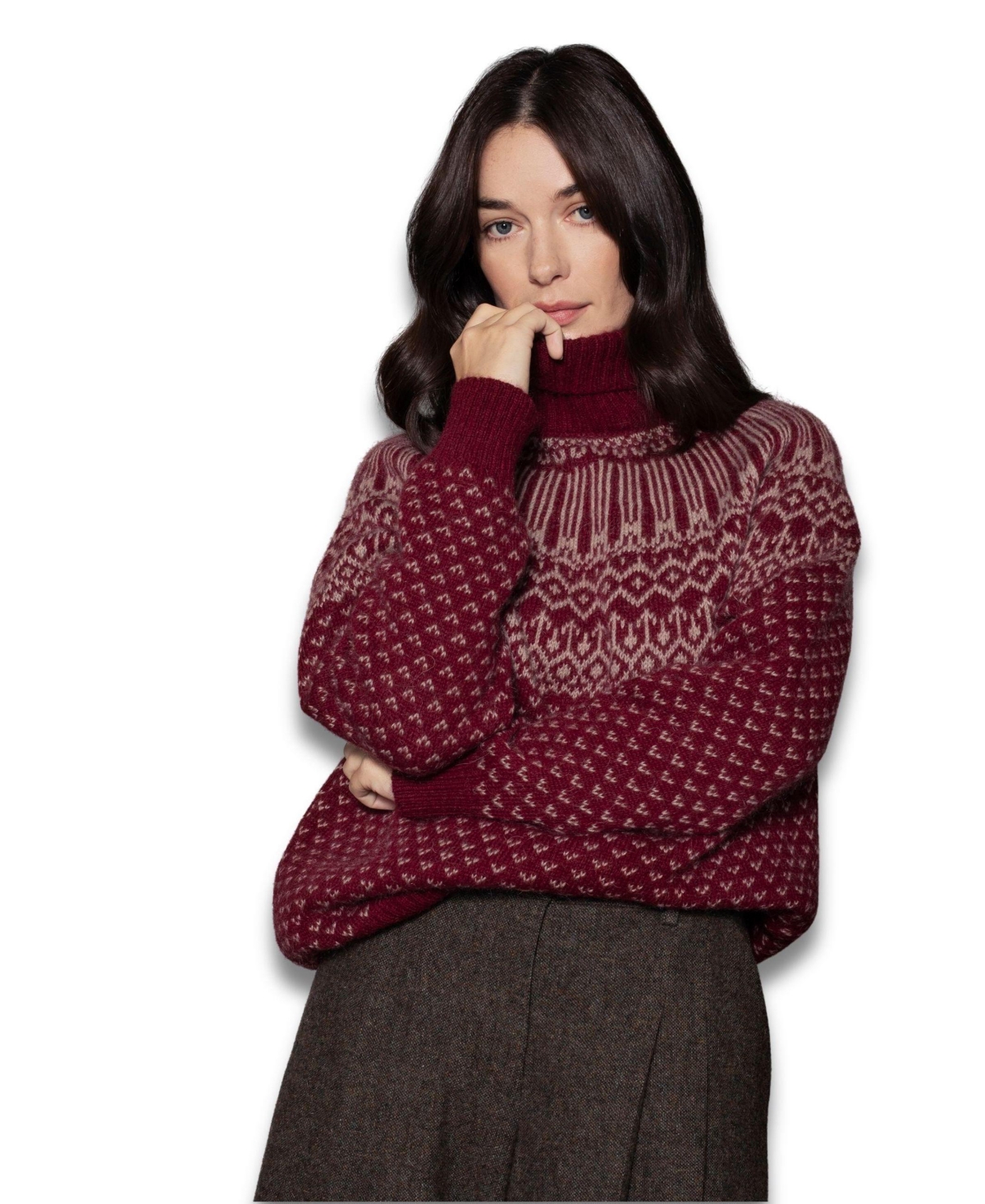 Click here for Celtic & Co. Womens Heritage Fair Isle Roll Neck S... prices