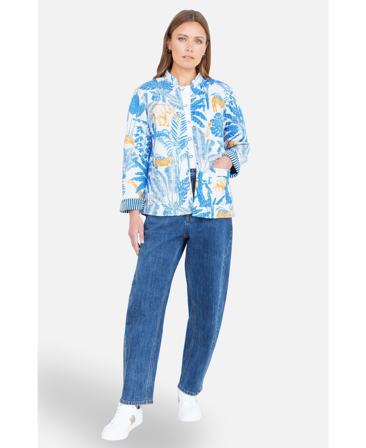 Click here for Yumi Womens Jungle Reversible Cotton Quilted Jacke... prices