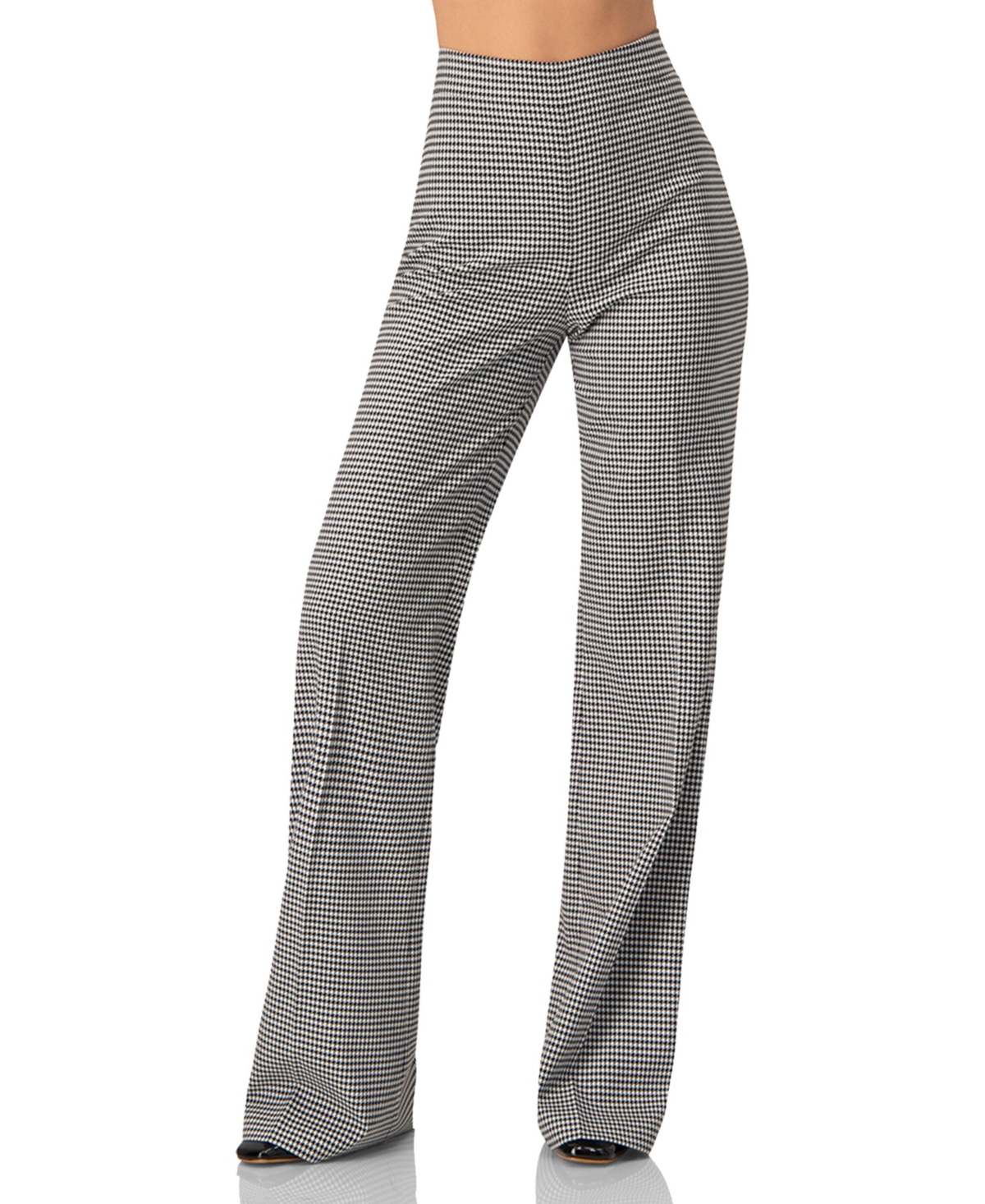 Click here for Ivonne Womens Semi-flared Houndstooth Tailored Tro... prices