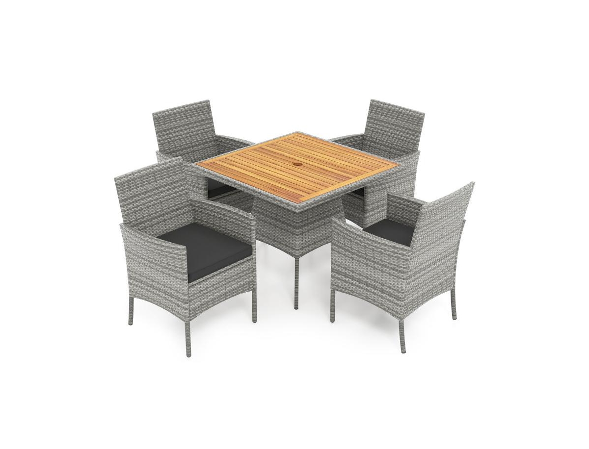 Click here for Slickblue Outdoor 5-Piece Wicker Dining Set with A... prices