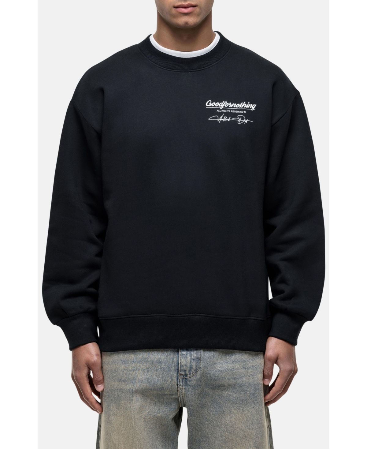 Click here for Good For Nothing Mens Washed Cult Sweathsirt - Bla... prices