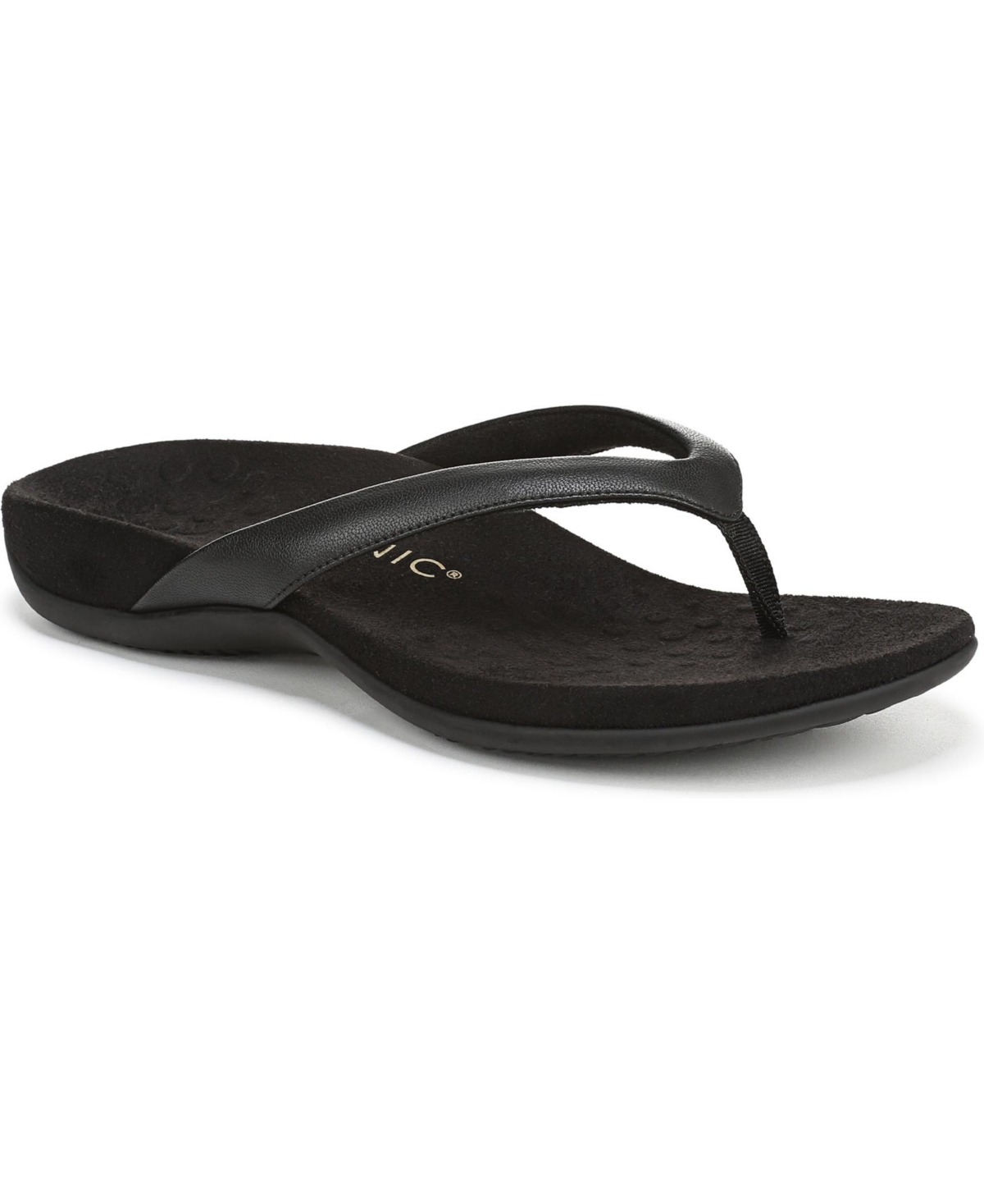 Click here for Vionic Womens Dillon Thong Sandals - Black leather prices