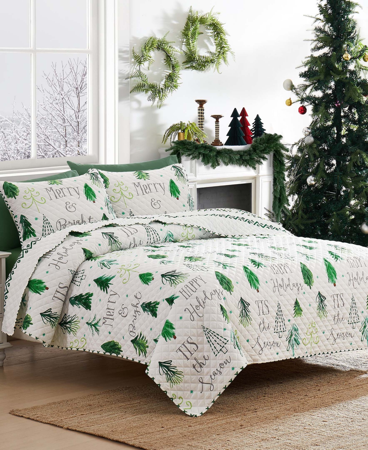 Click here for Avanti Christmas Trees Reversible 3-Pc. Quilt Set... prices
