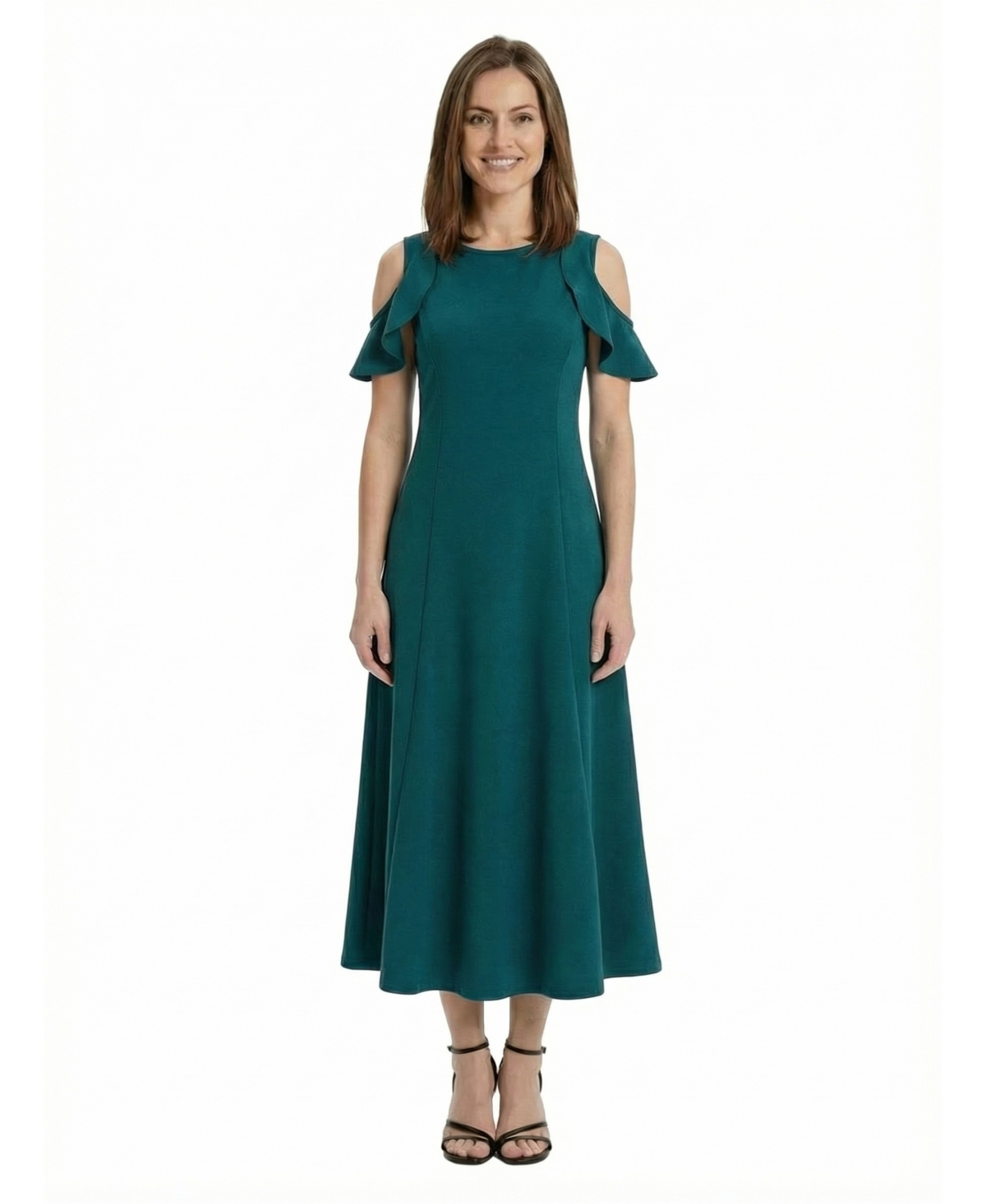 Click here for 24seven Comfort Apparel Petite Ruffle Sleeve Maxi... prices