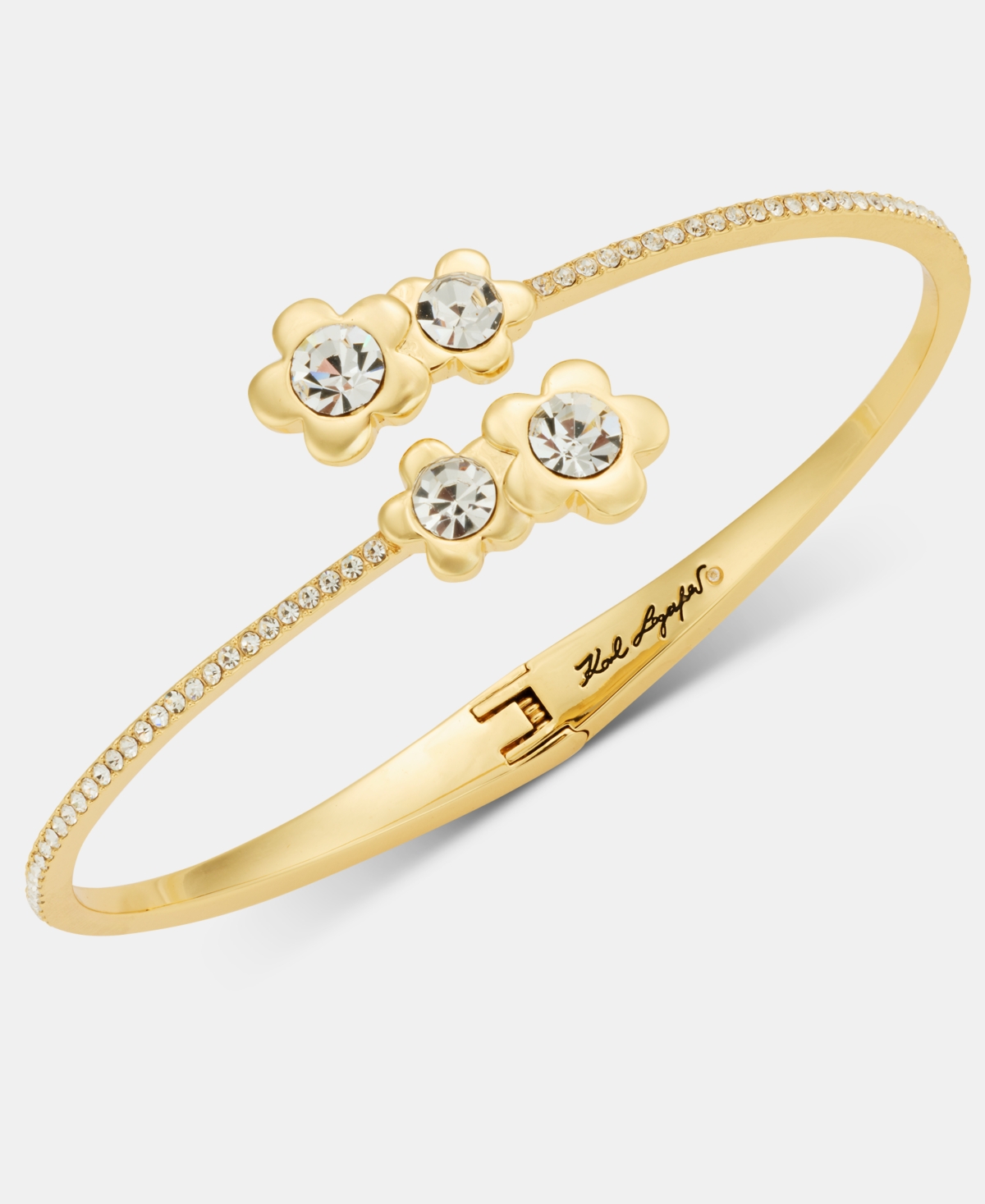 Click here for Karl Lagerfeld Paris Gold-Tone Pave Flower Bypass... prices
