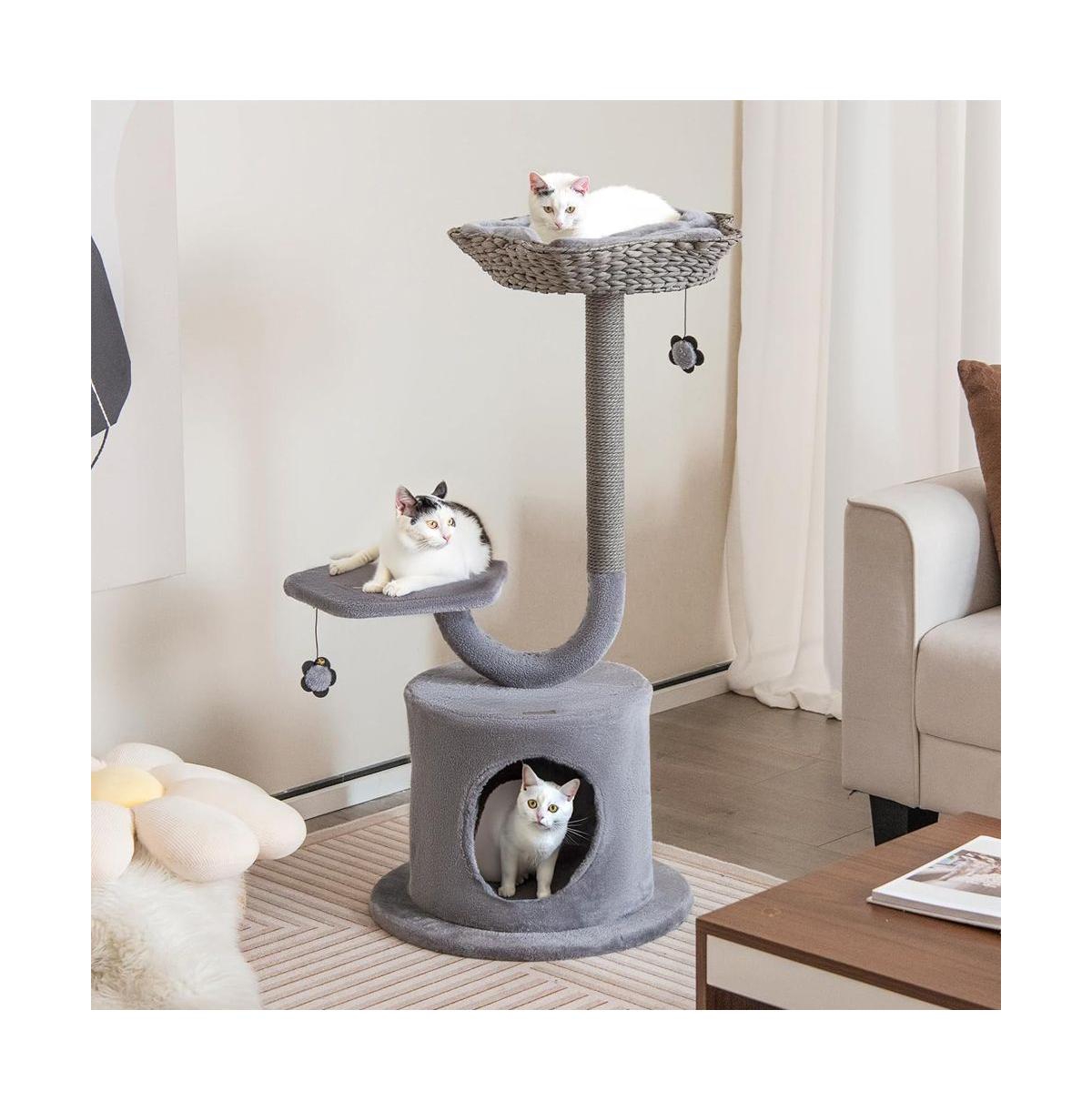 Click here for Aostirmotor 42" Cat Tower with Curved Metal F... prices