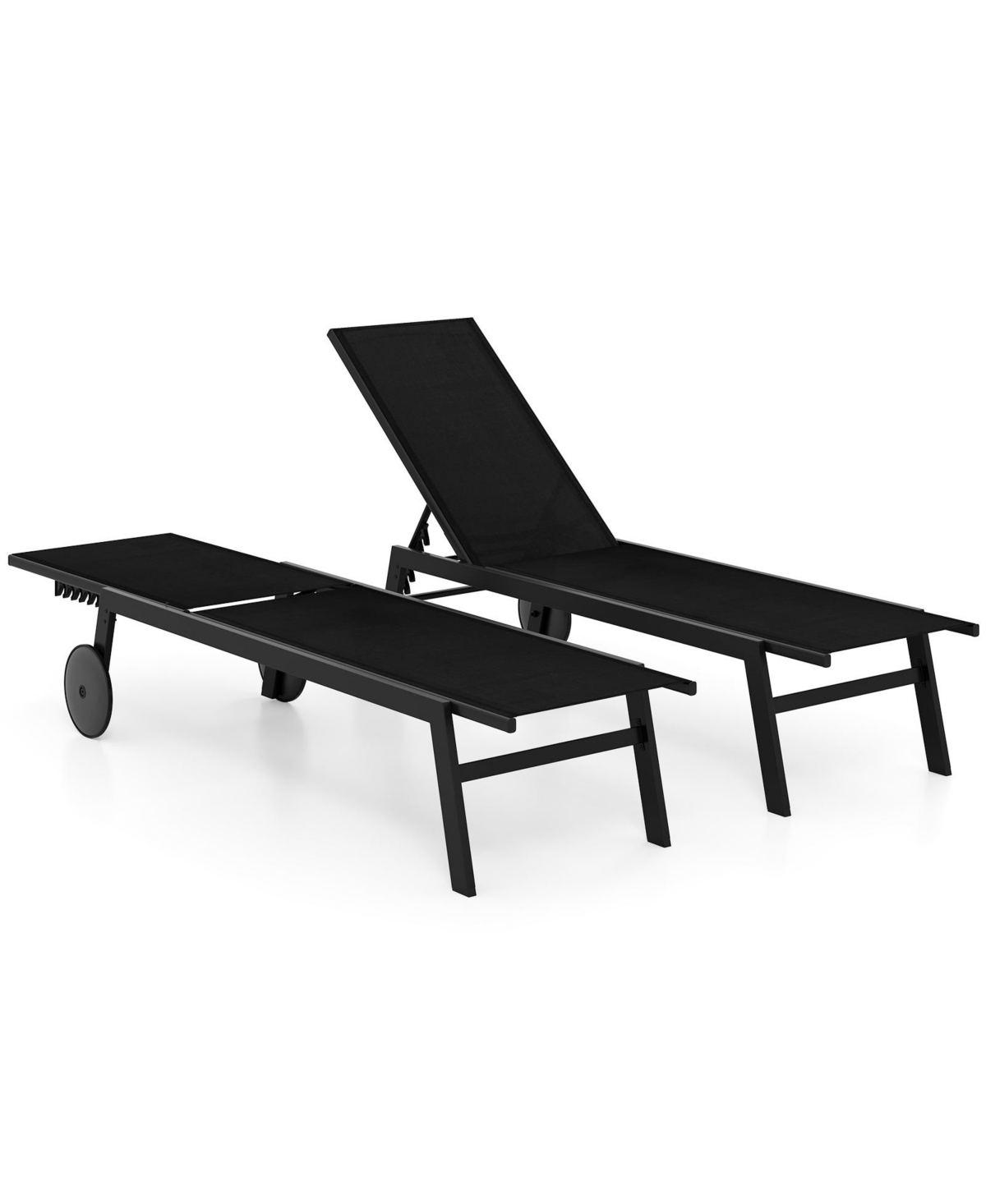 Click here for Gymax 2PCS Patio Chaise Lounge w/Wheels Adjustable... prices