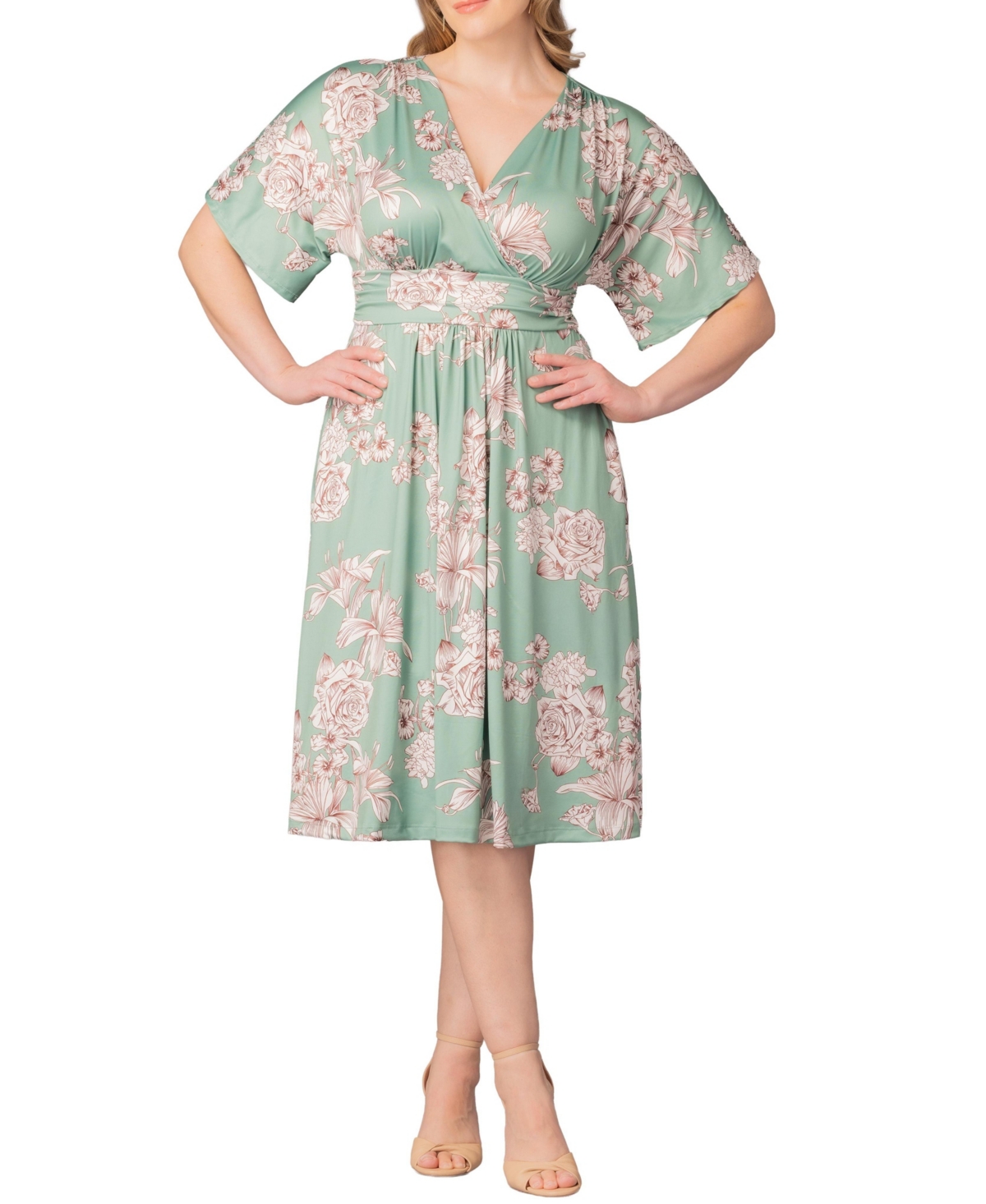 Click here for Kiyonna Womens Plus Size Gia A-Line Midi Dress wit... prices