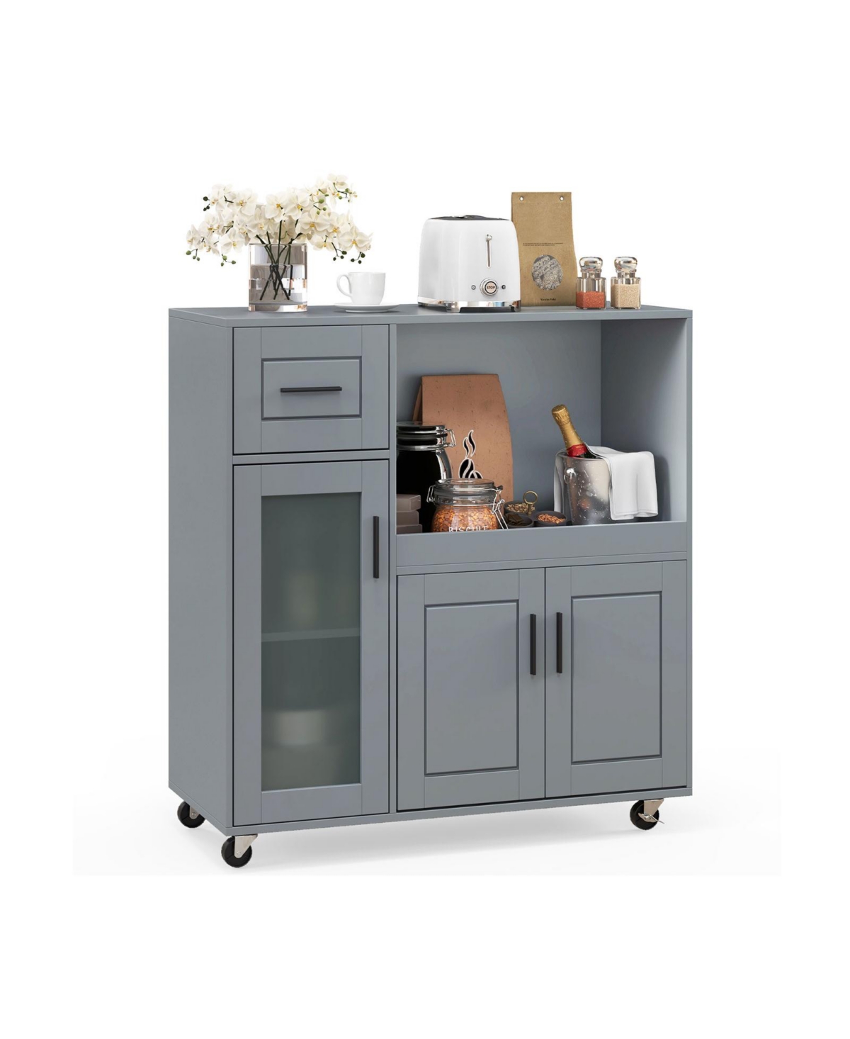 Click here for Volenca Rolling Kitchen Island Cart with Drawer  G... prices