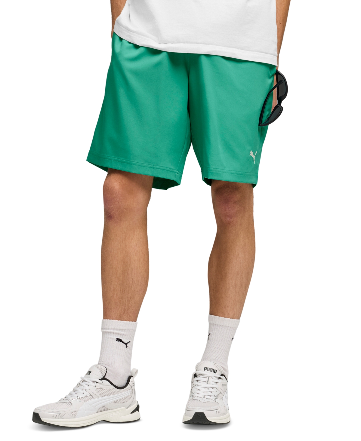 Click here for Puma Mens Woven Logo Shorts - Vibrant Green prices