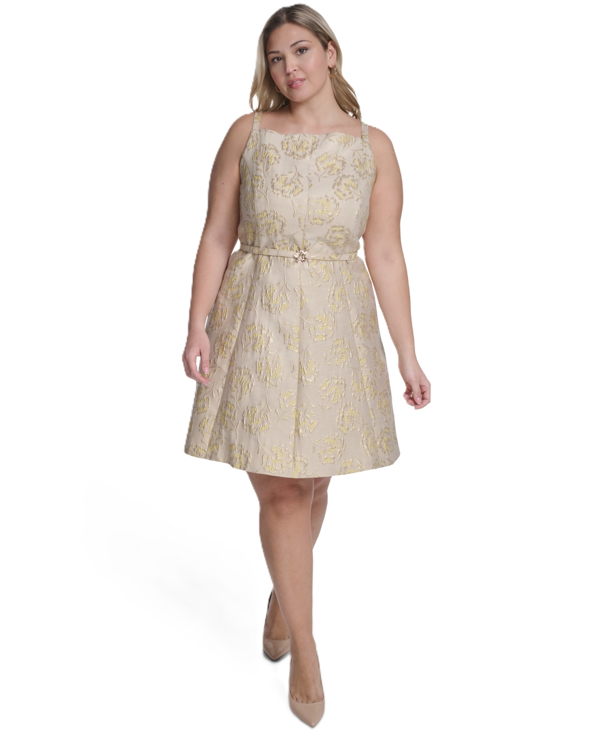 Click here for Vince Camuto Plus Size Brocade Square Neck Sleevel... prices