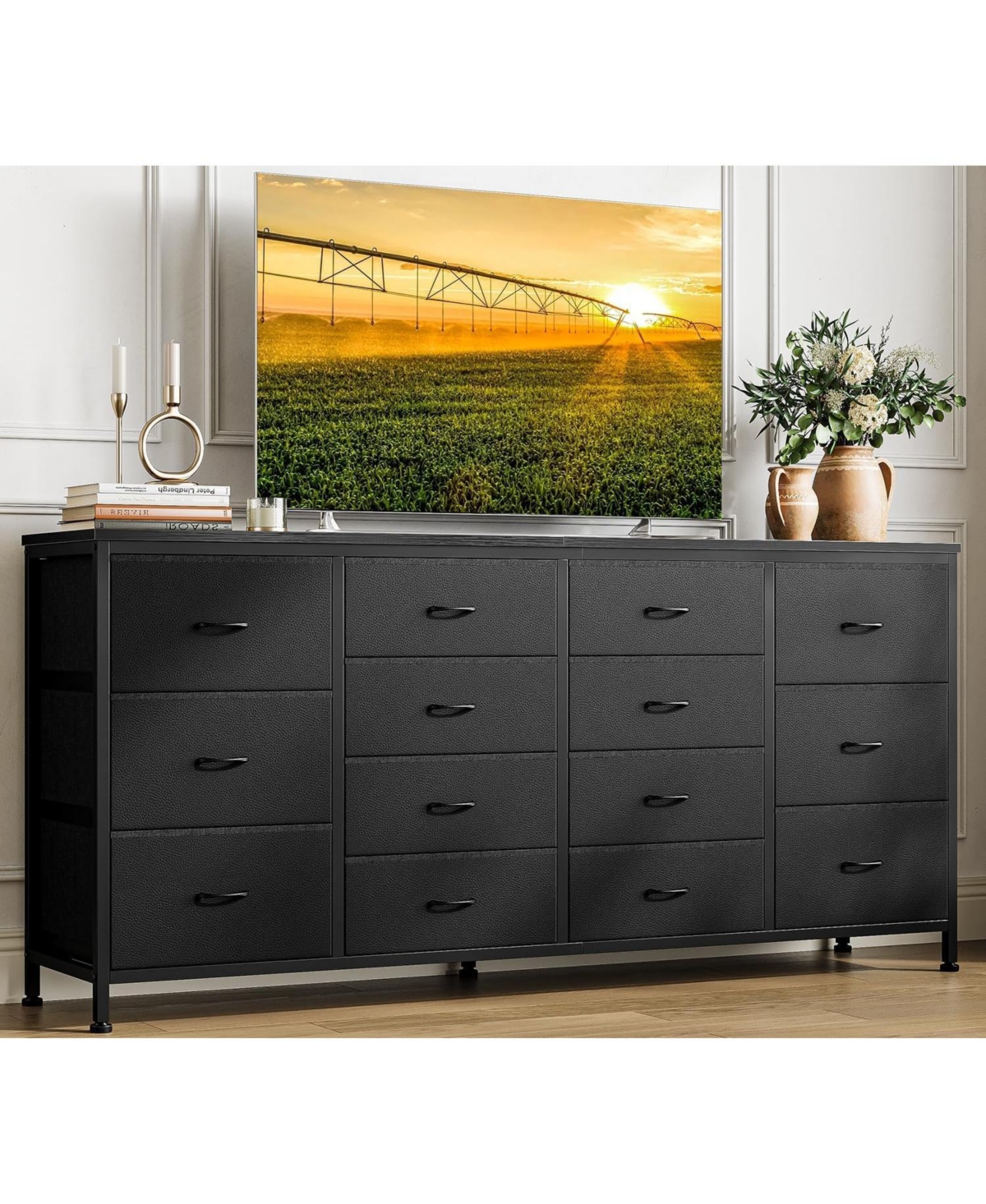 Click here for gaomon 63 W Long Fabric Dresser Tv Stand with 14 D... prices