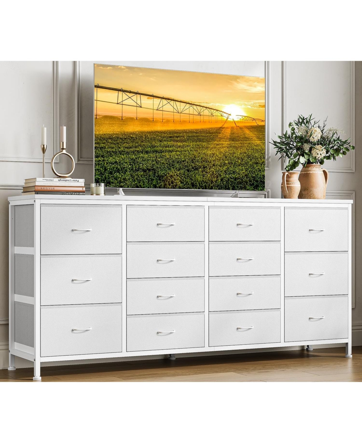 Click here for gaomon 63 W Long Fabric Dresser Tv Stand with 14 D... prices