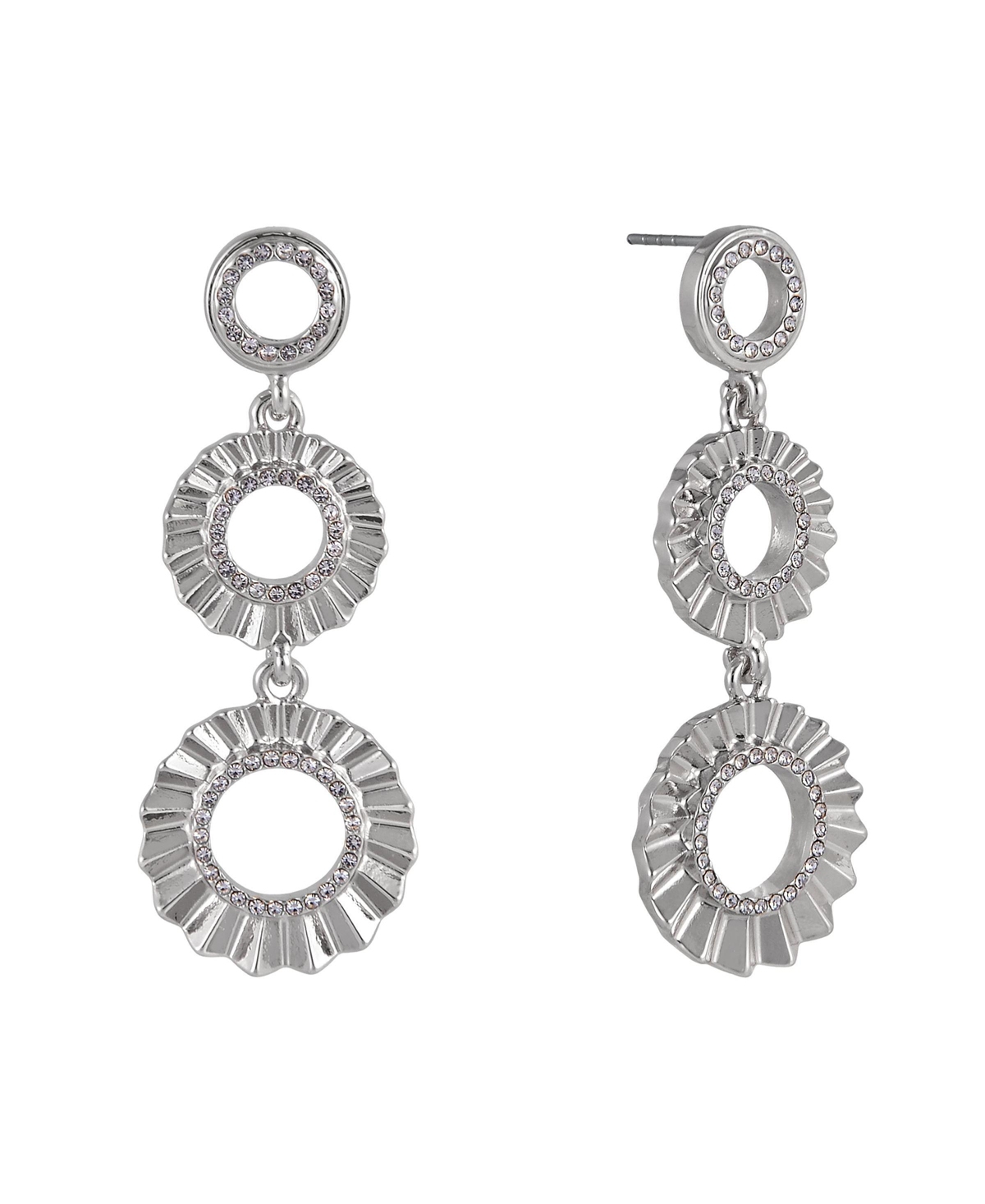 Click here for Laundry by Shelli Segal Silver Tone Ring Drop Earr... prices