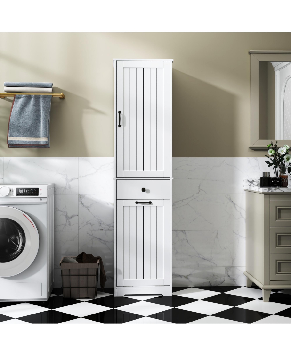 Click here for Rainsken Tall Bathroom Storage Cabinet  Tilt Out L... prices