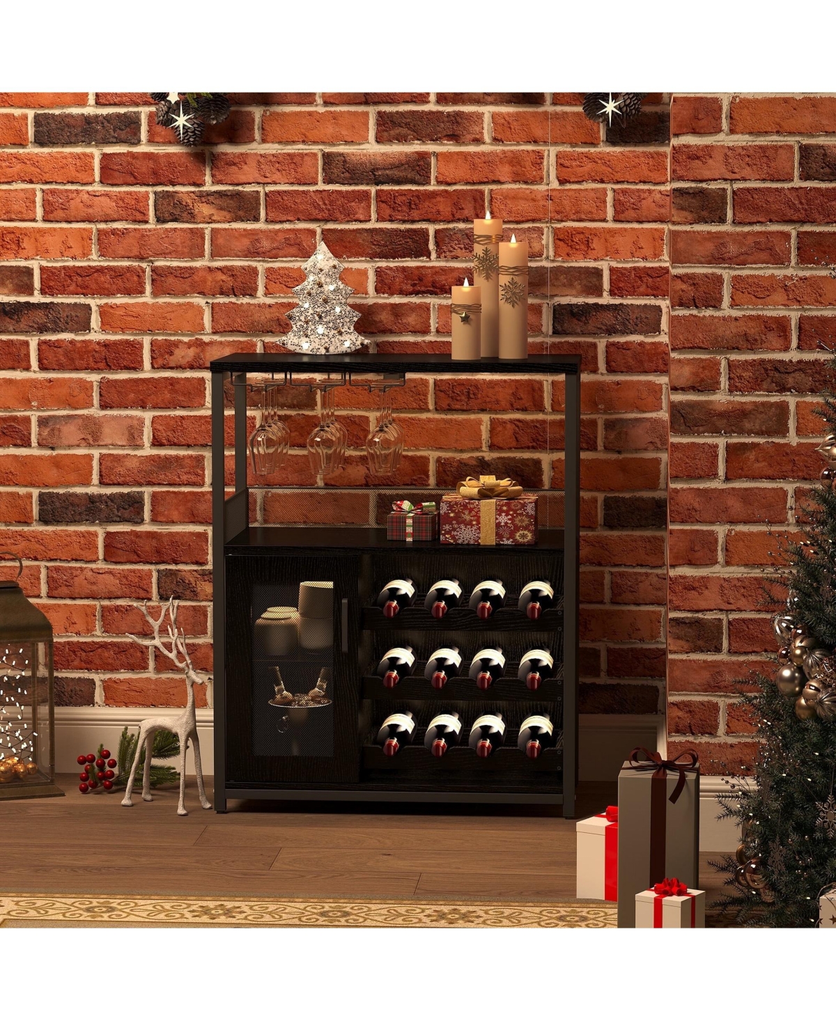 Click here for gaomon Wine Bar Rack Cabinet  Adjustable Shelves C... prices