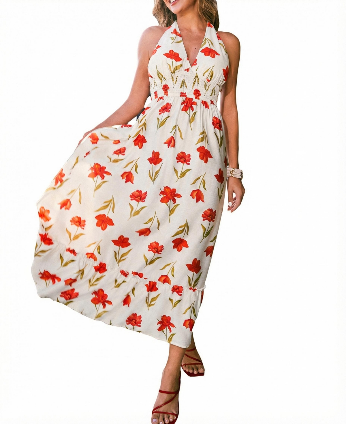 Click here for Cupshe Womens Did the Most Floral Midi Beach Dress... prices