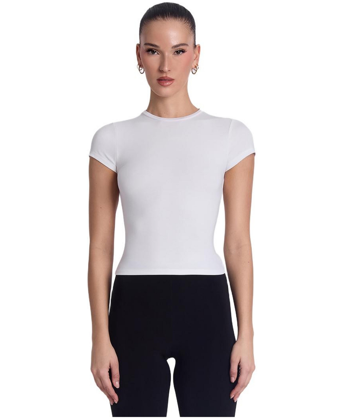 Click here for Leau Womens Everyday Jersey Short Sleeve Top - Whi... prices