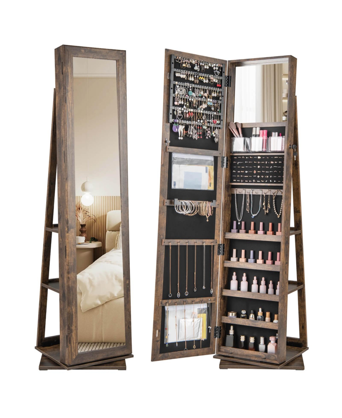 Click here for Costway 360degree(s) Swivel Jewelry Armoire with F... prices
