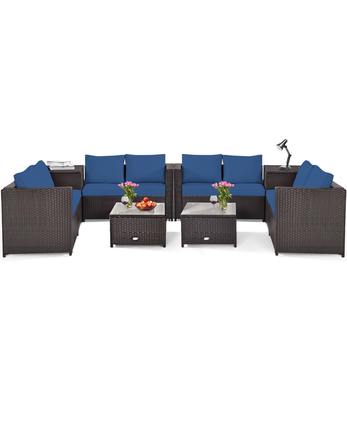 Click here for 8PCS Outdoor Patio Rattan Furniture Set Cushioned... prices