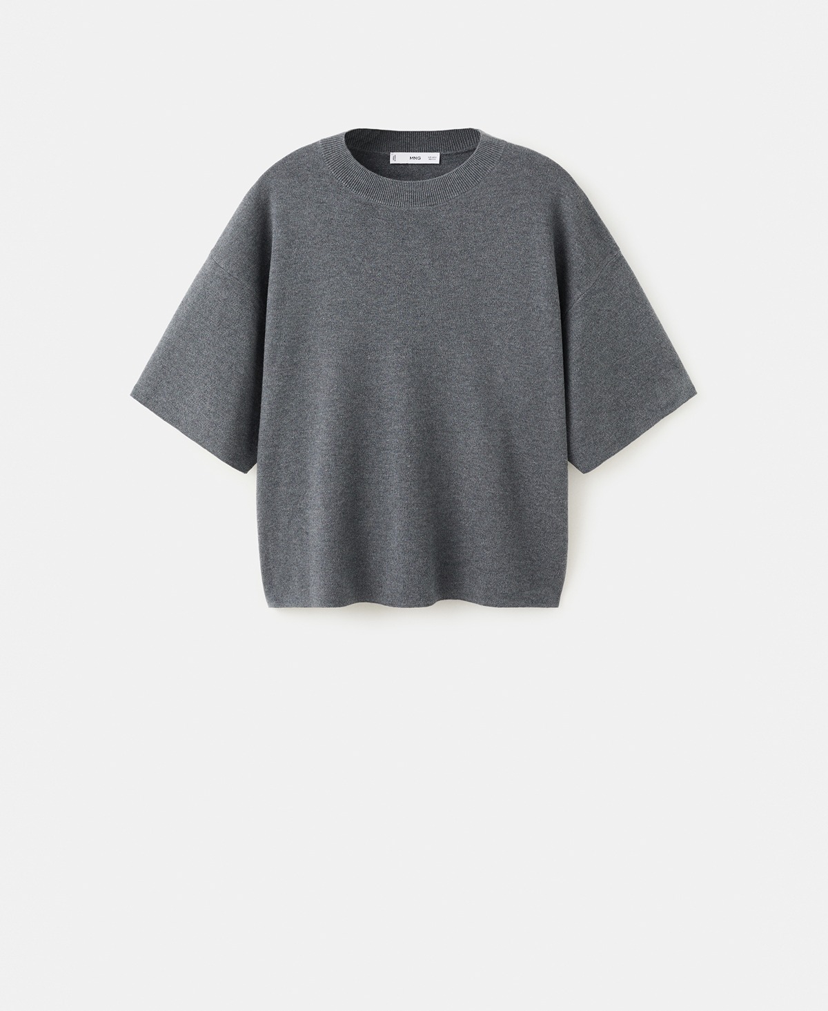 Click here for Mango Womens Oversize Short Sleeve Sweater - Charc... prices