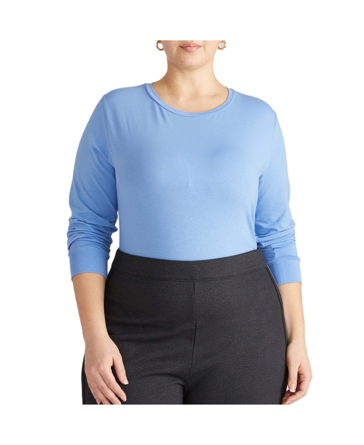 Click here for Universal Standard Womens Plus Size Long Sleeve Te... prices