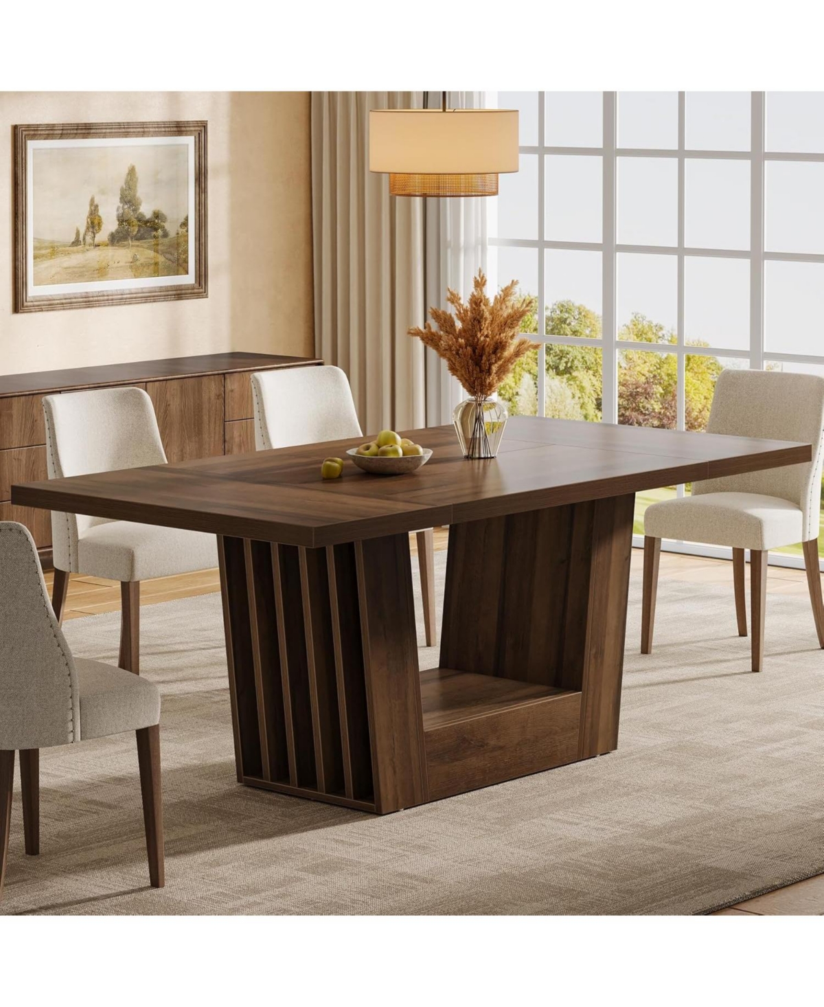 Click here for Tribesigns 63-Inch Dining Table for 4-6  Farmhouse... prices