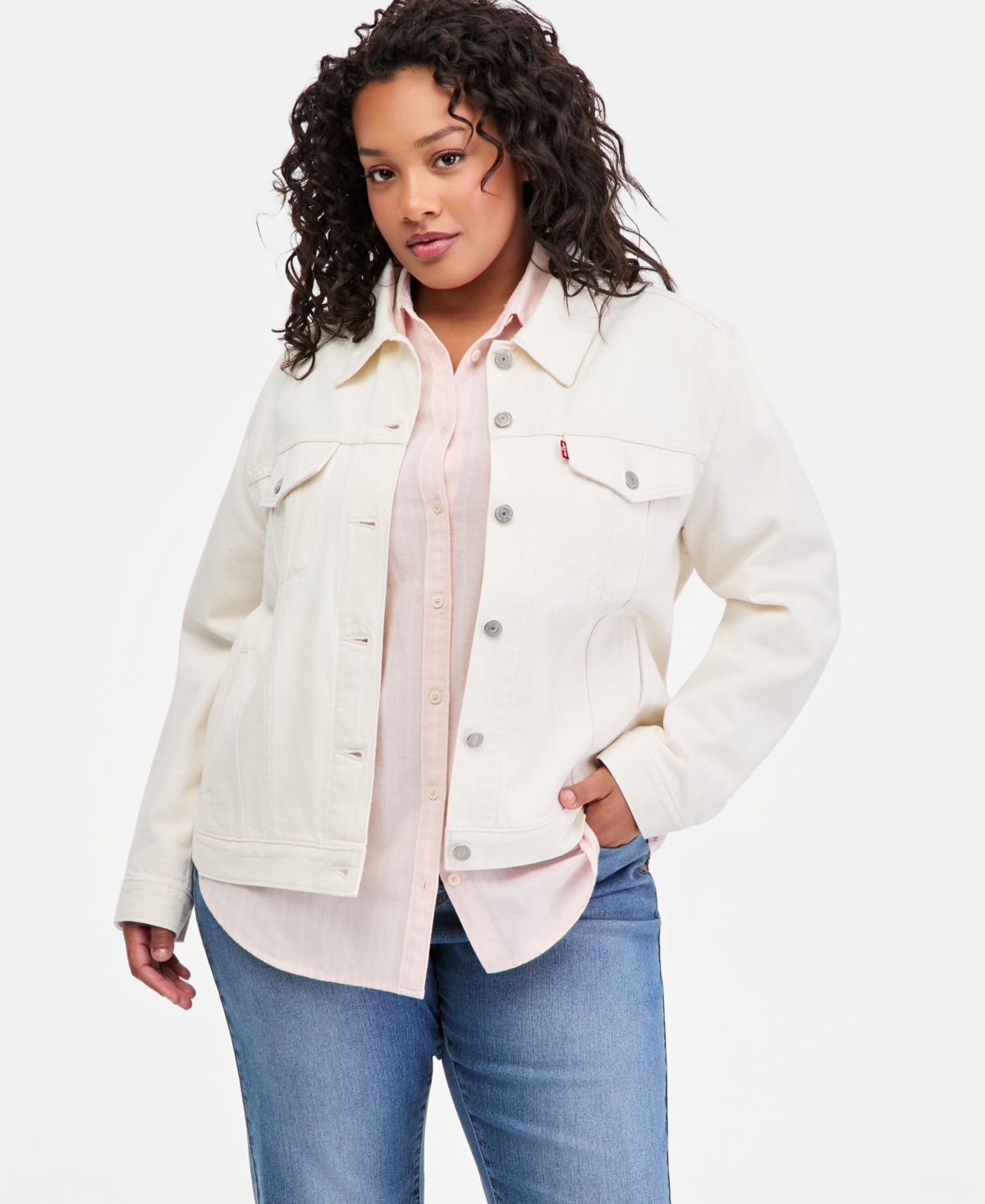 Click here for Levis Plus Size Button-Down Original Denim Trucker... prices