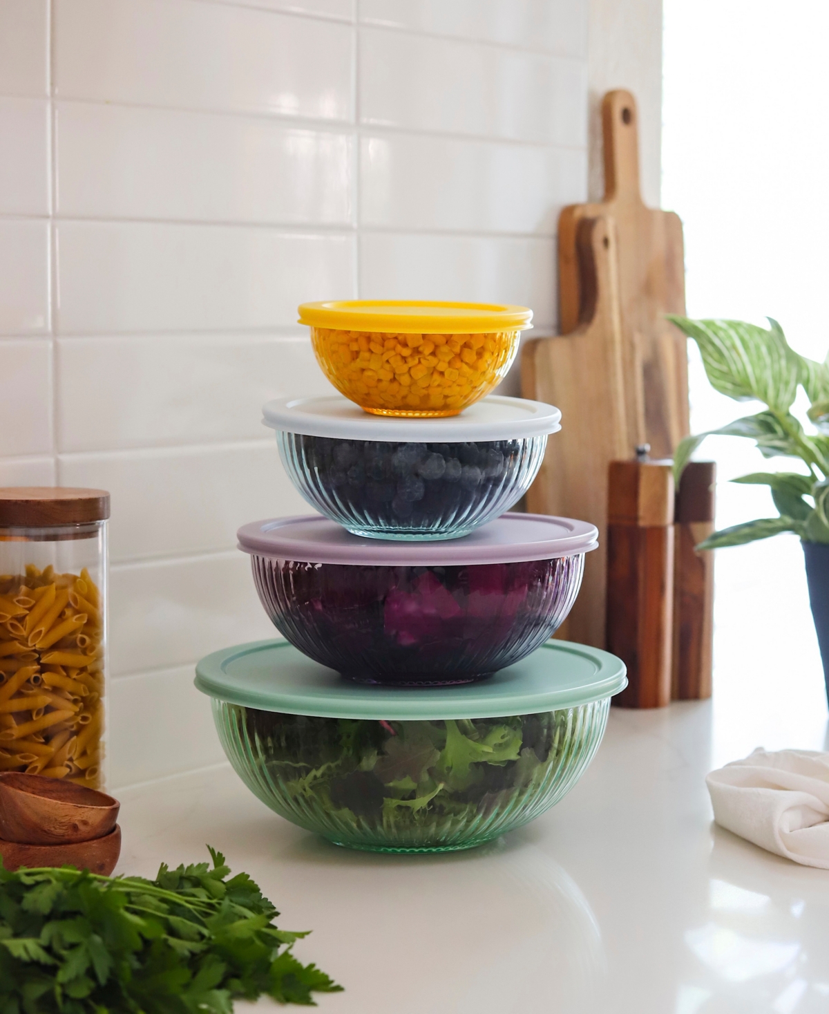 Click here for Sedona Kitchen 4-Pc. Glass Mixing Bowl Set - Multi prices