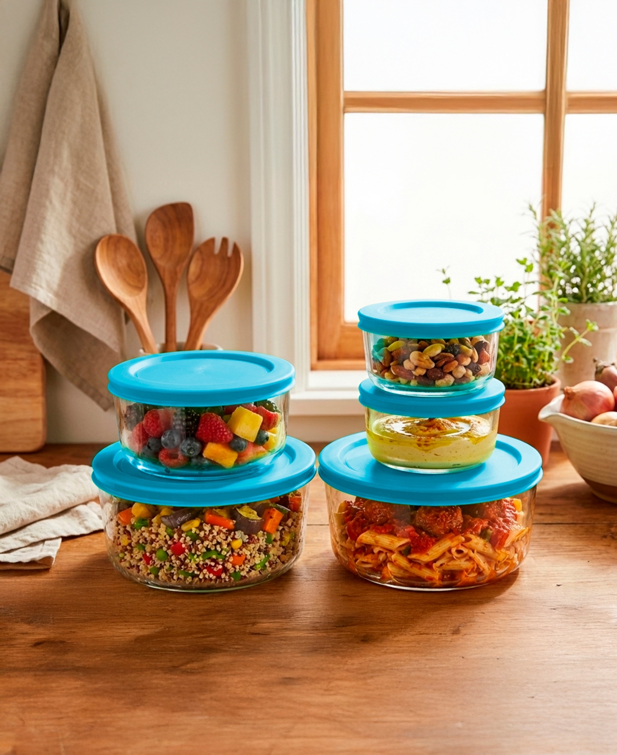 Click here for Sedona Kitchen 10-Pc. Glass Food Storage Set - Blu... prices