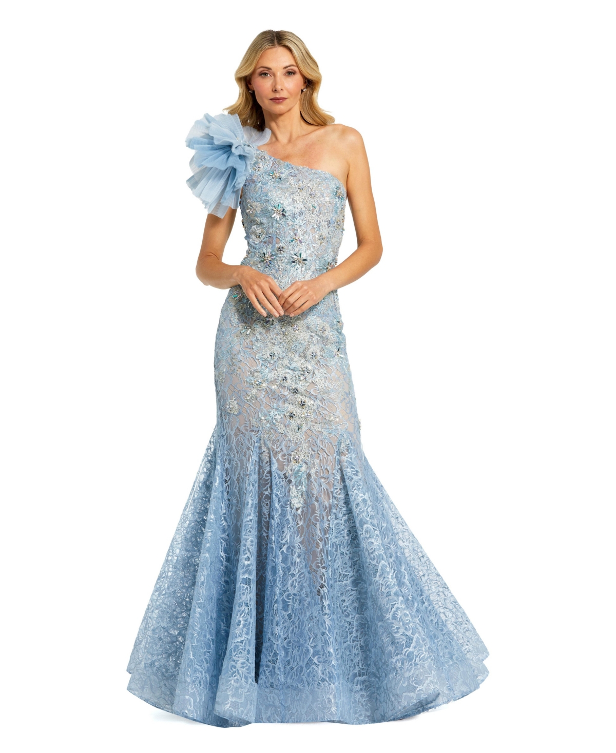 Click here for Mac Duggal Womens Embellished Tulle Flower Detail... prices