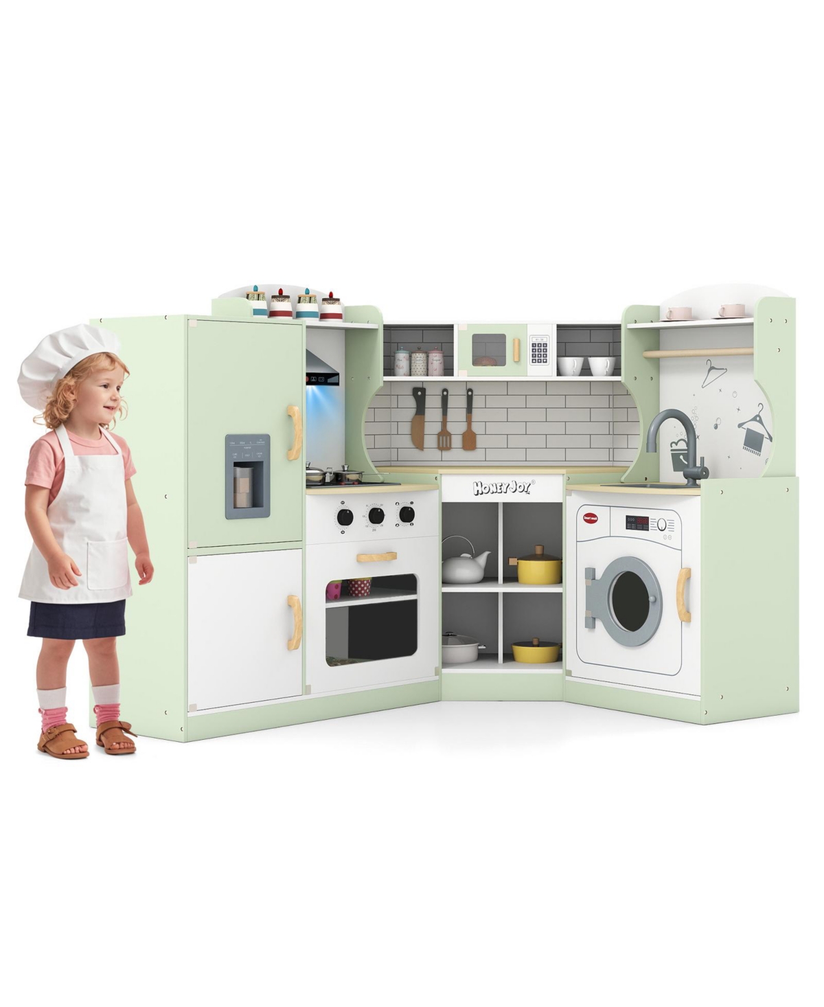 Click here for Mecale Corner Kids Play Kitchen with Washing Machi... prices