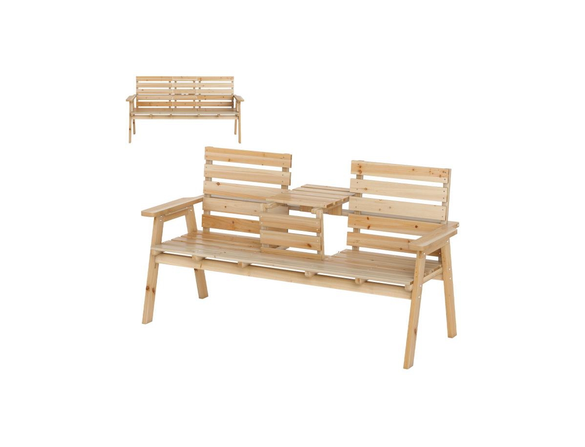 Click here for Slickblue Outdoor Fir Wood Bench with Foldable Mid... prices