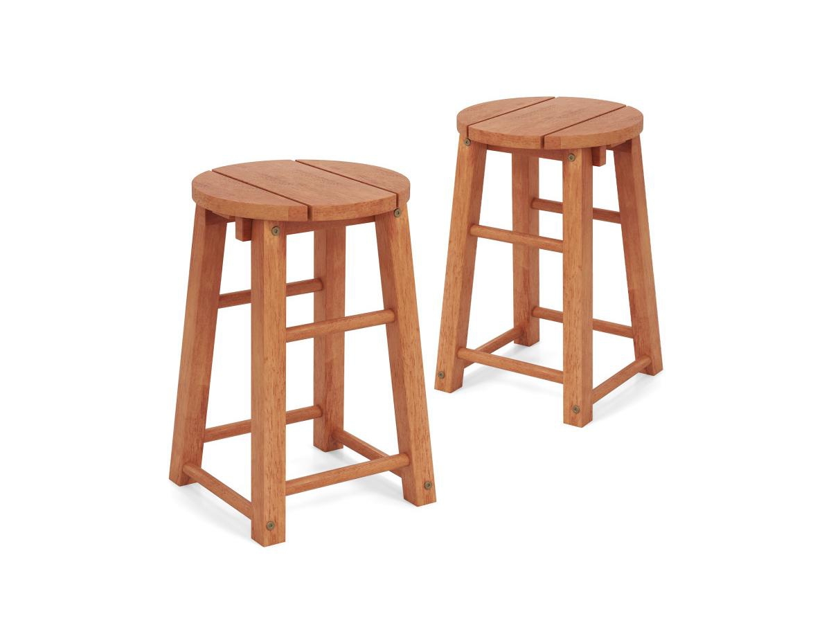 Click here for Slickblue Set of 2 Outdoor 18-Inch Wood Bar Stools... prices