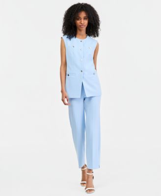 Click here for Anne Klein Four Button Vest Straight Pants prices