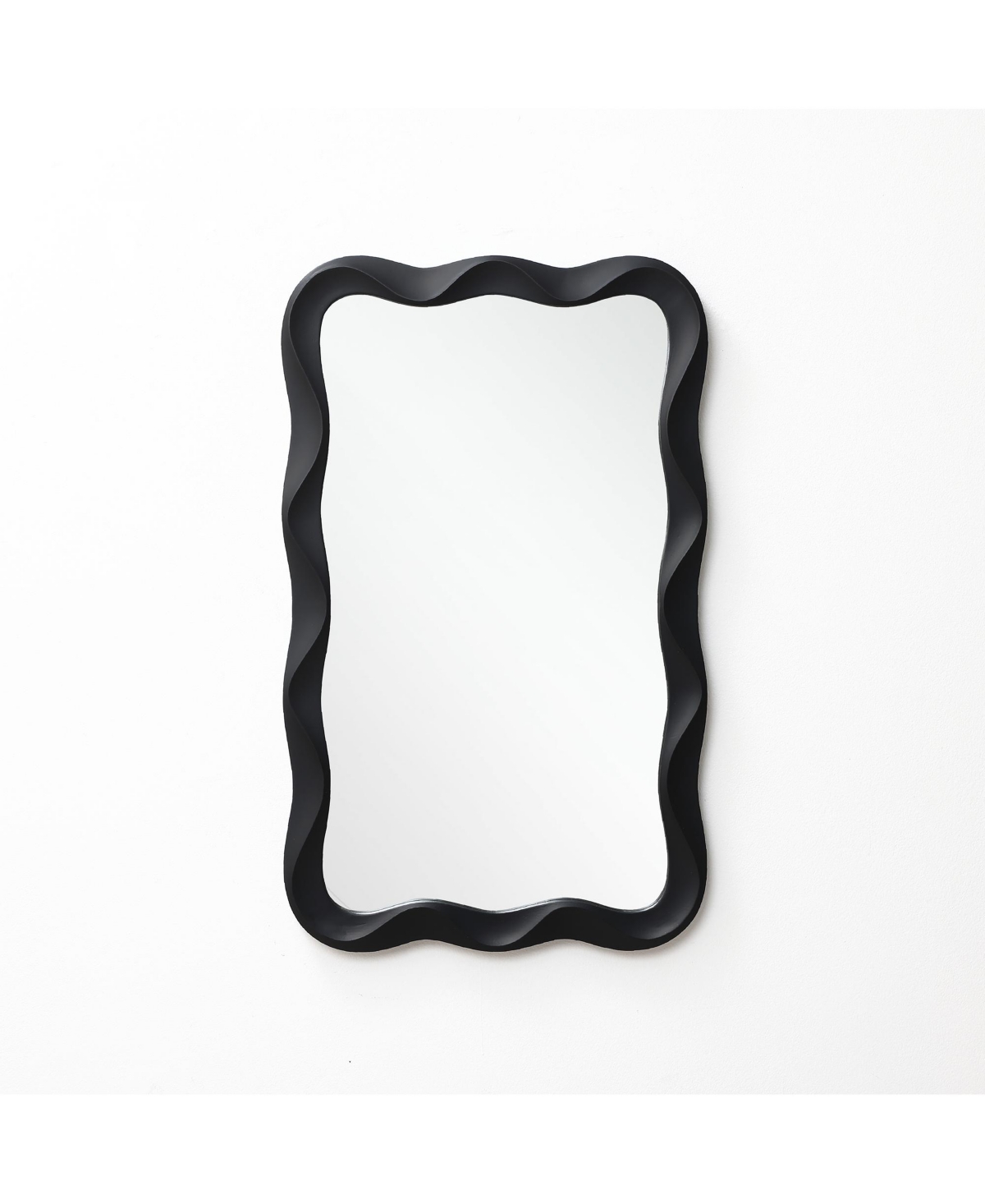 Click here for LuxenHome Modern Mdf Wood Wavy Rectangle Wall Mirr... prices