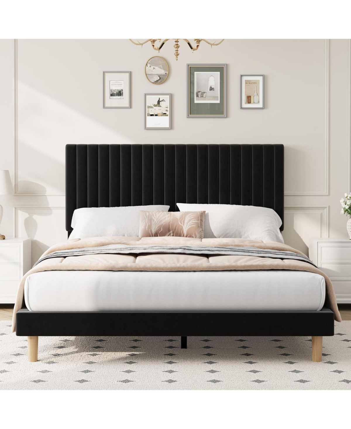 Click here for gaomon Bed Frame with Adjustable Headboard  Velvet... prices