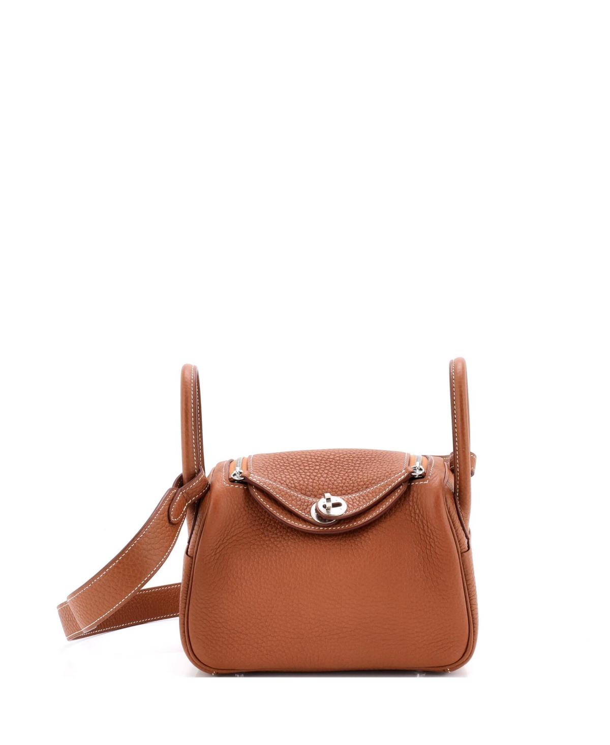 Click here for Pre-Owned HERMES Mini Lindy Bag Clemence - Brown prices
