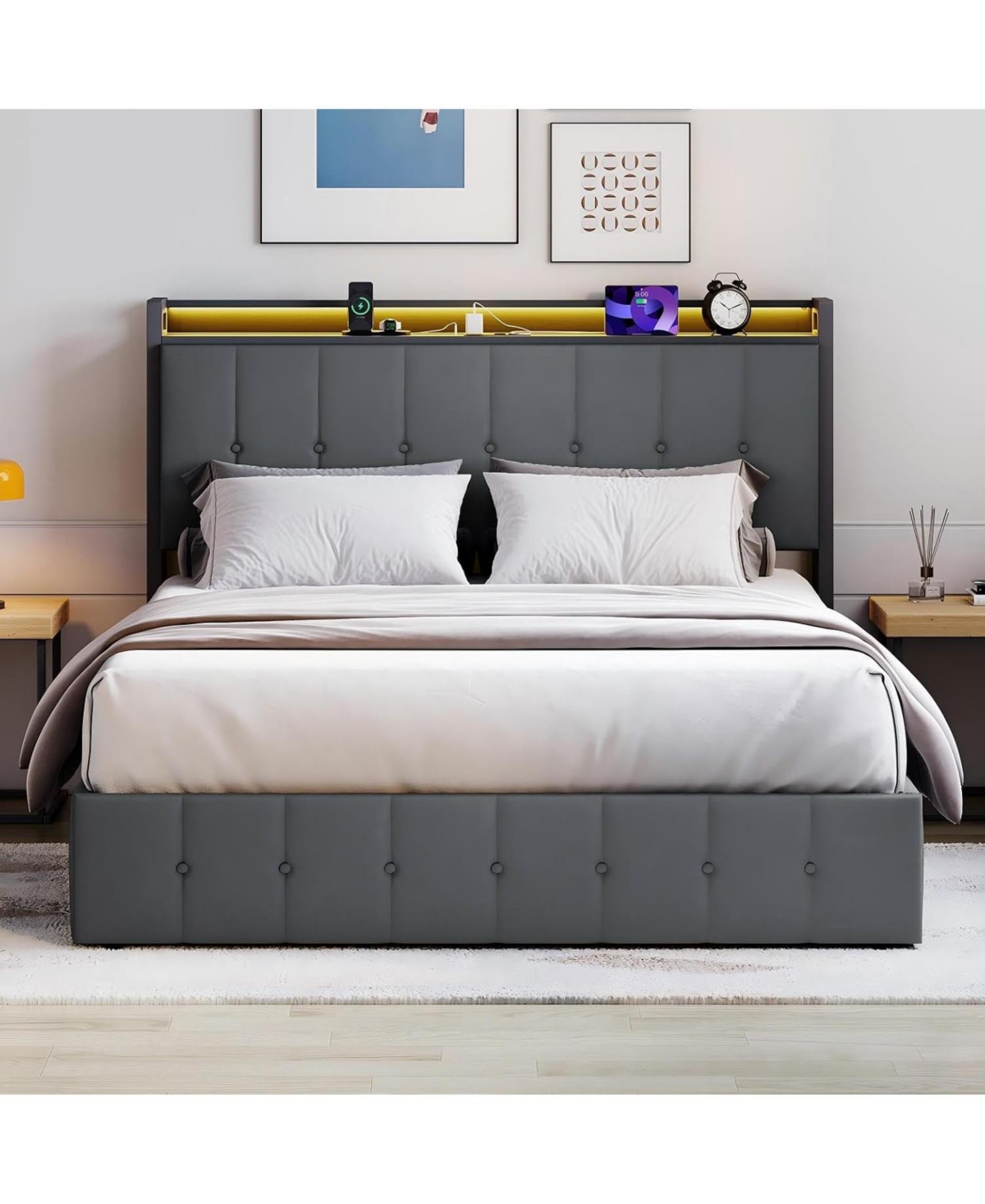 Click here for gaomon Bed Frame with Lift Up Storage  Upholstered... prices