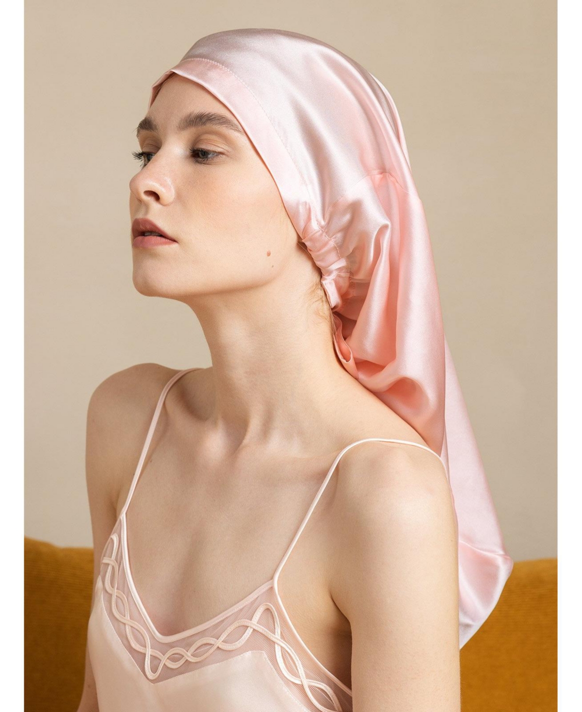 Click here for Silksilky Pure Silk Elegant Long Bonnet - Light/Pa... prices
