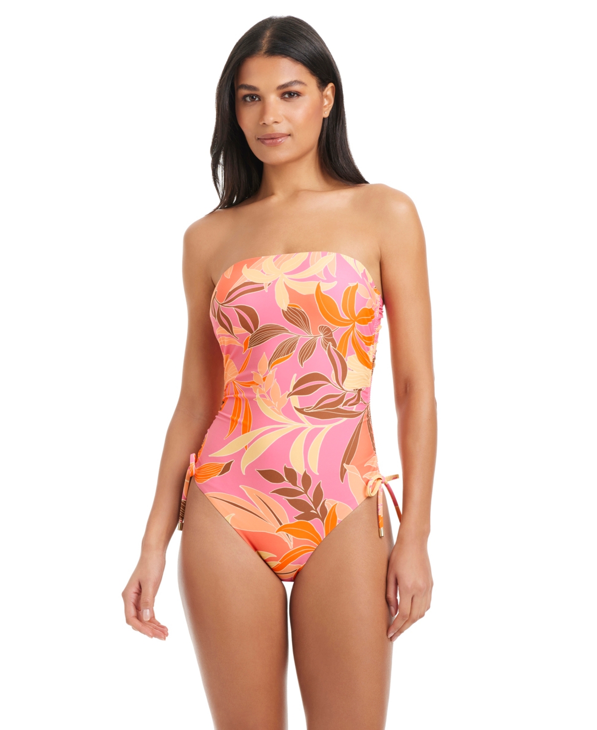 Click here for Sanctuary Womens Bandeau Neck One-Piece Swimsuit -... prices