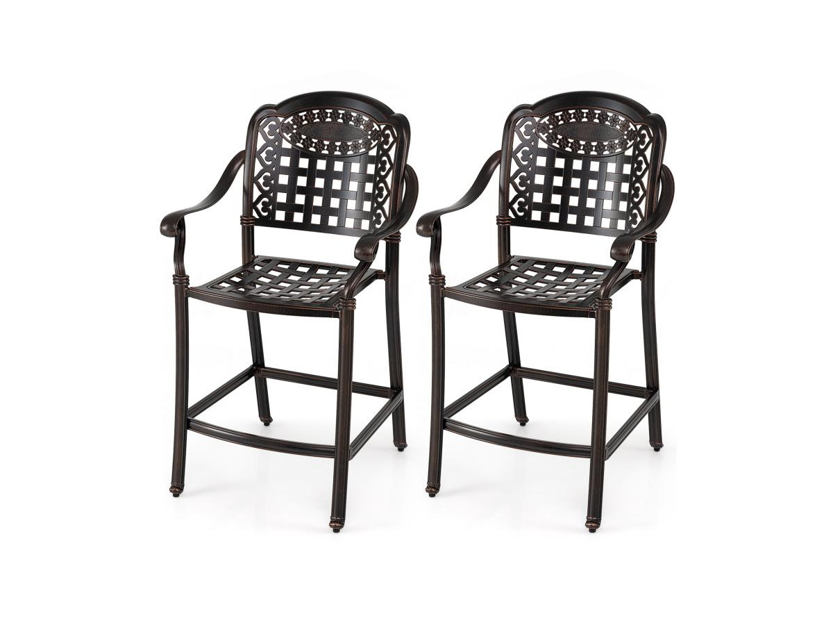 Click here for Slickblue Cast Aluminum Outdoor Bar Chairs Set of... prices
