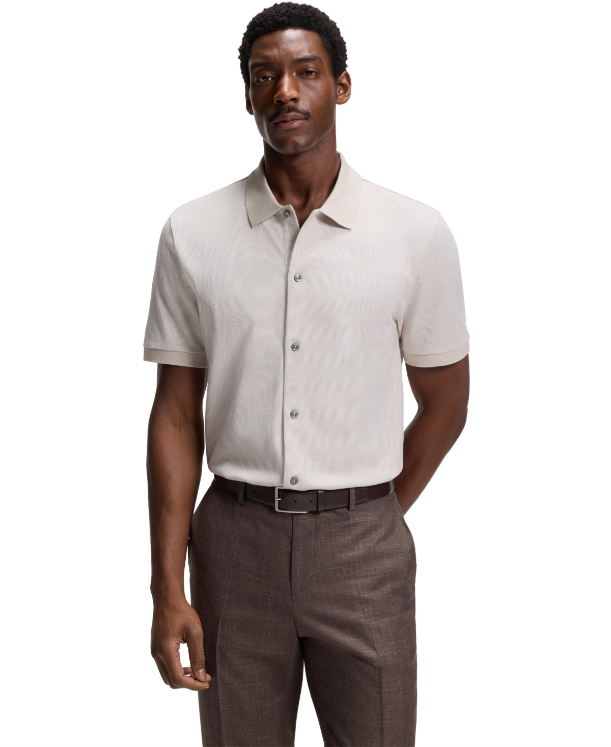 Click here for Boss by Hugo Boss Mens Bubble-Structure Cotton Reg... prices