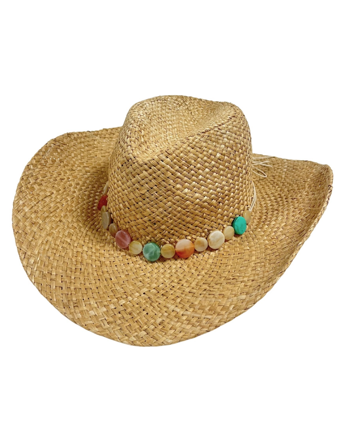 Click here for Marcus Adler Gem Stone Straw Cowboy Hat - Natural prices