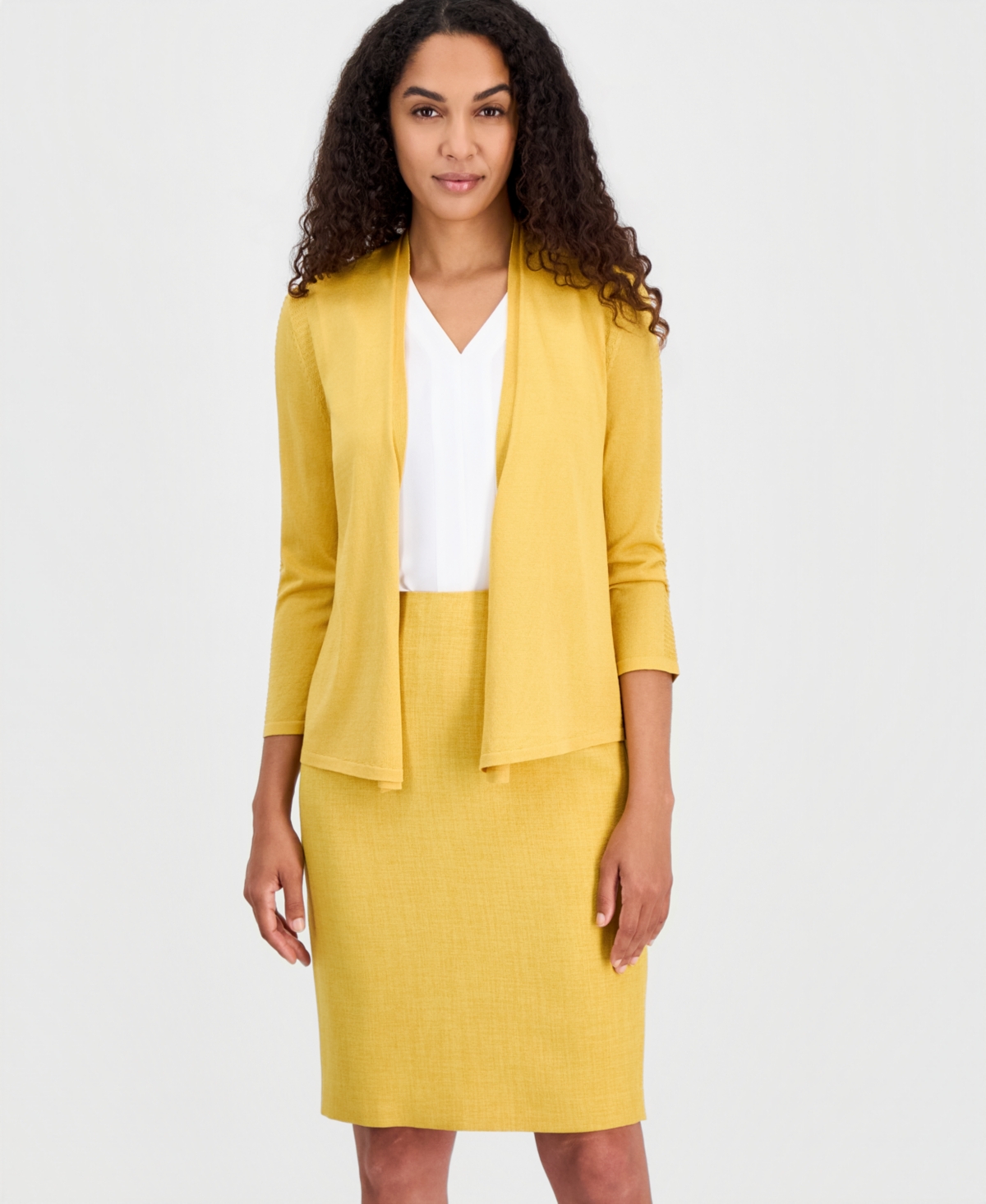 Click here for Kasper Womens Open-Front 3/4-Sleeve Cardigan - But... prices