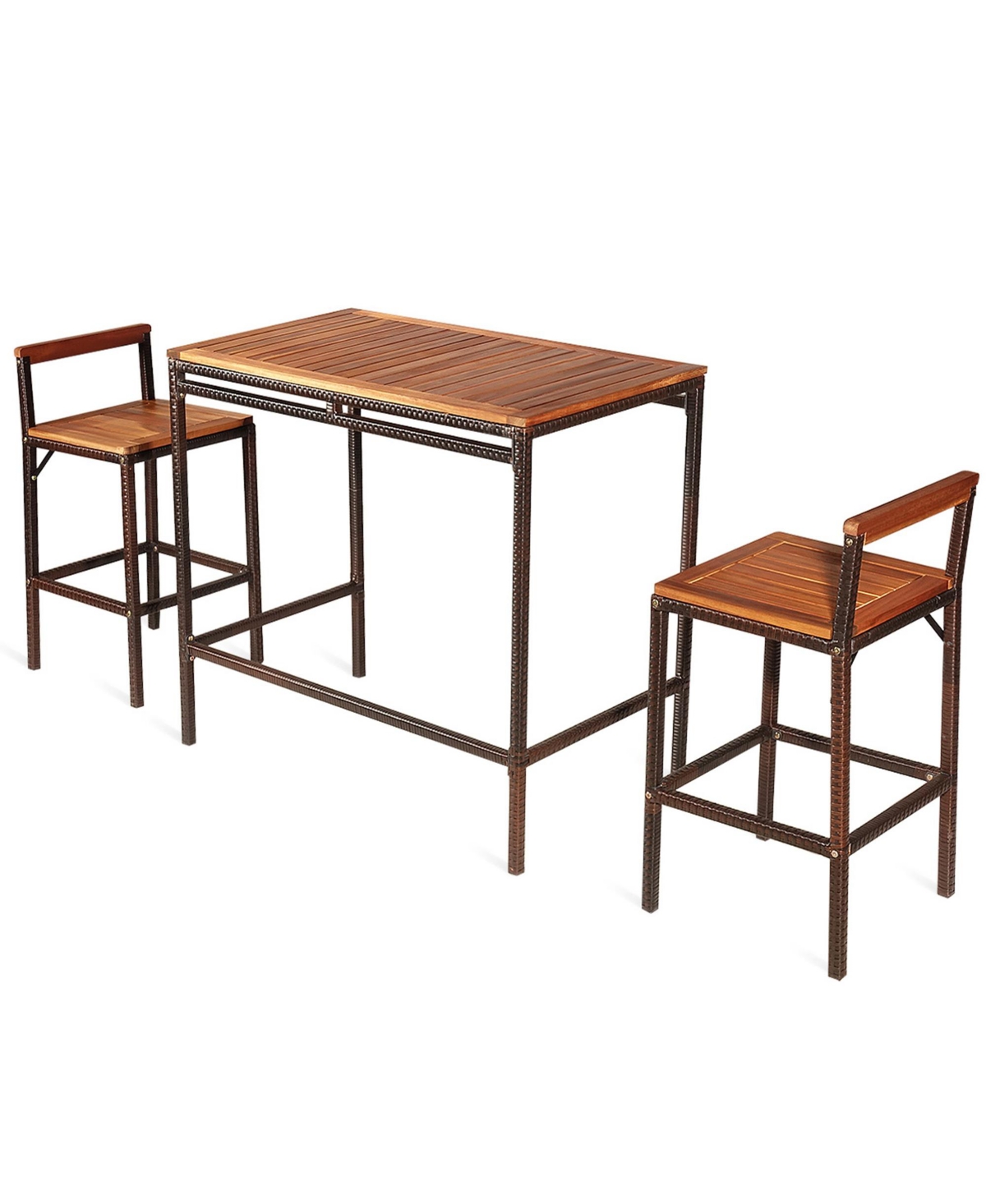 Click here for Gymax 3PCS Patio Bar Set Dining Set Outdoor Furnit... prices