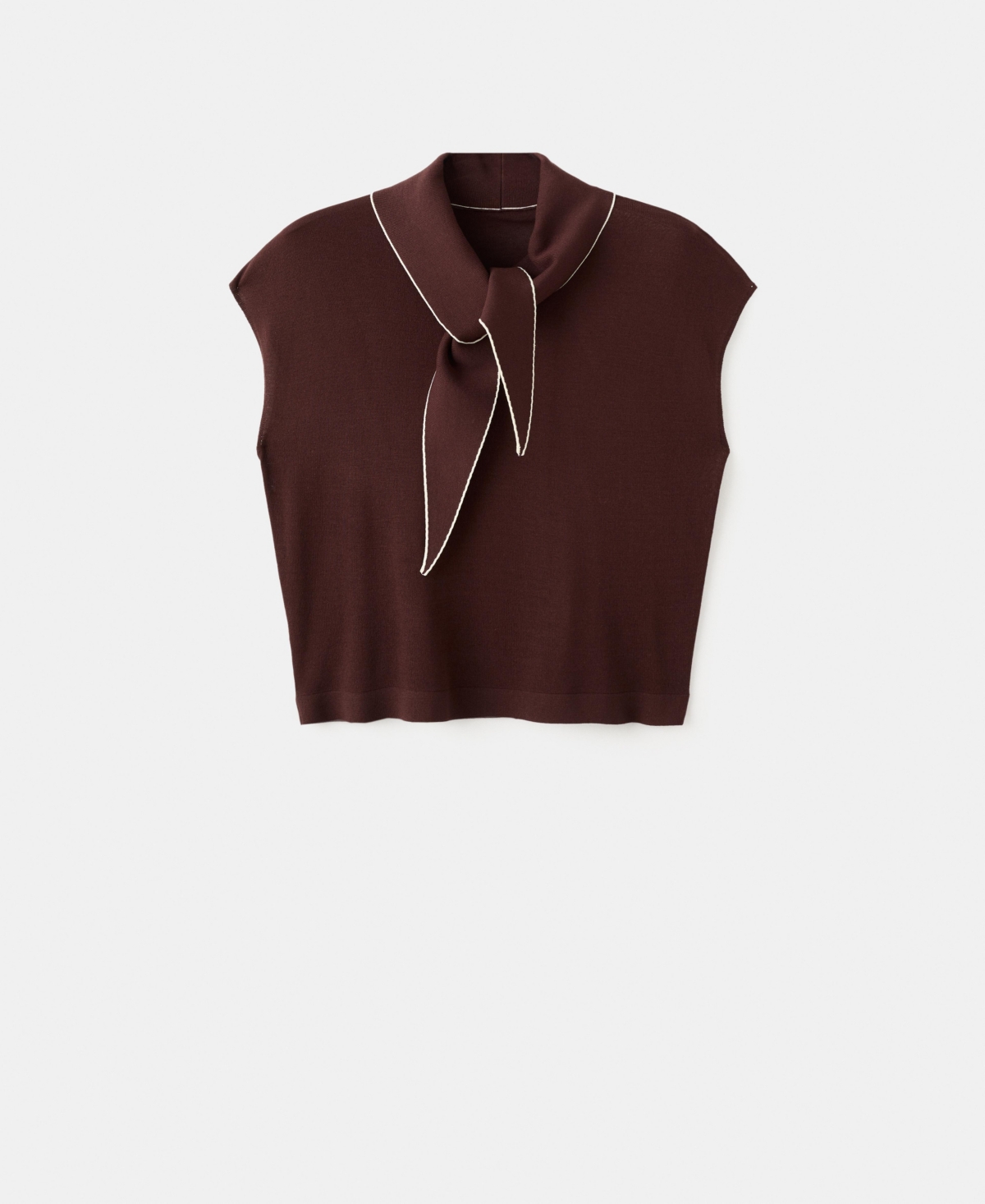 Click here for Mango Womens Handkerchief Detail Knit Top - Dark B... prices