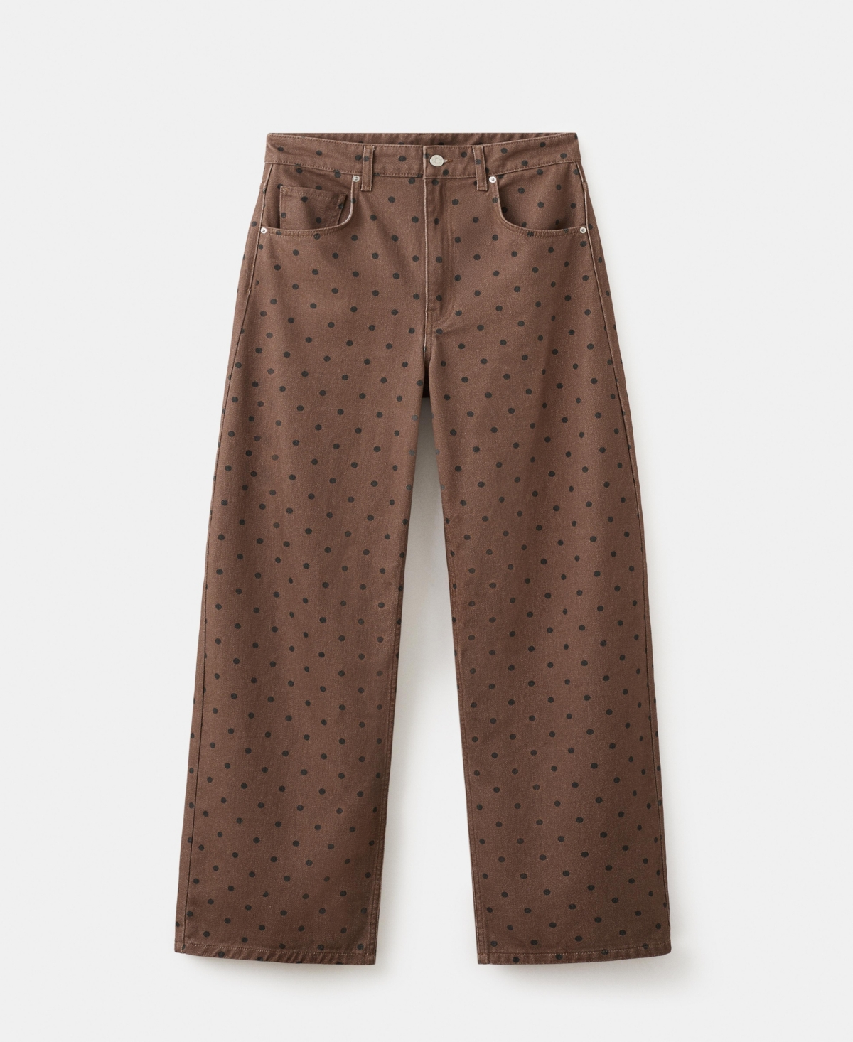 Click here for Mango Womens Polka Dot Balloon Jeans - Chocolate prices