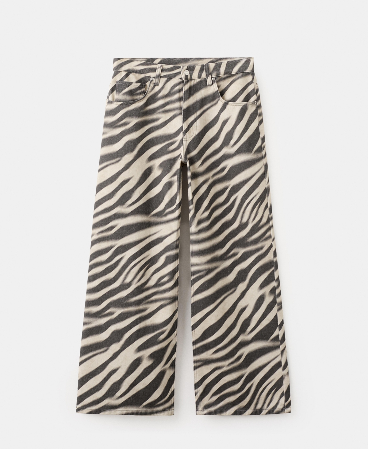 Click here for Mango Womens Zebra-Print Straight-Fit Jeans - Off... prices