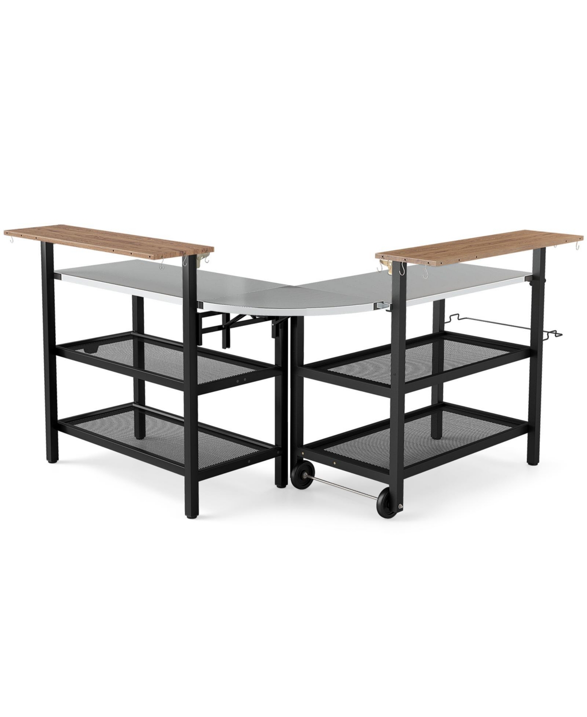 Click here for Gymax Patio Bar Table & Rolling Bar Cart w/Flip-Up... prices